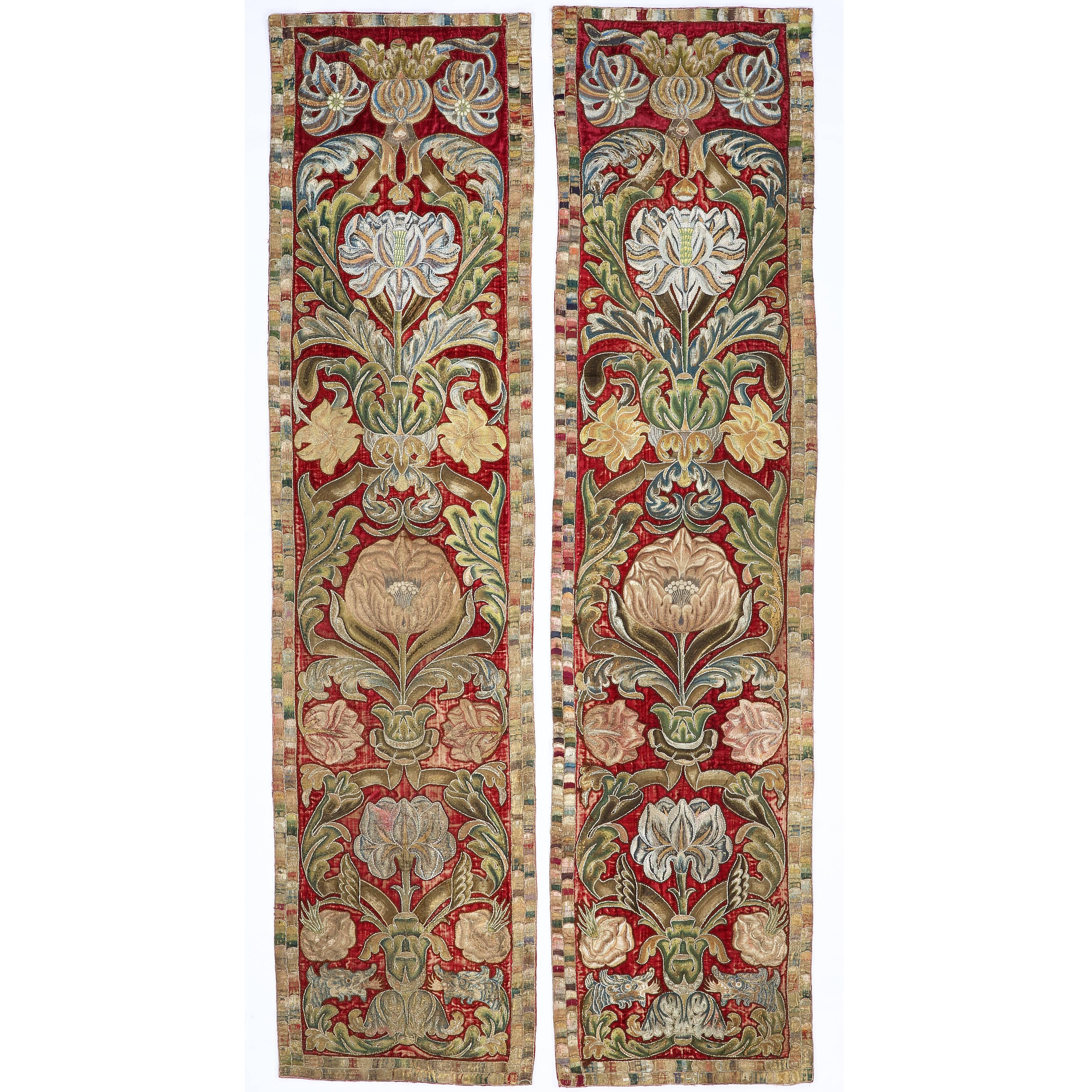 Pair of 17th Century Italian Applique Wall Hangings at 1stDibs