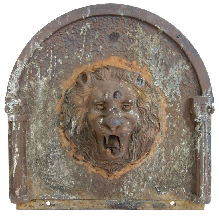 Cast Iron Lion Plaque at 1stDibs