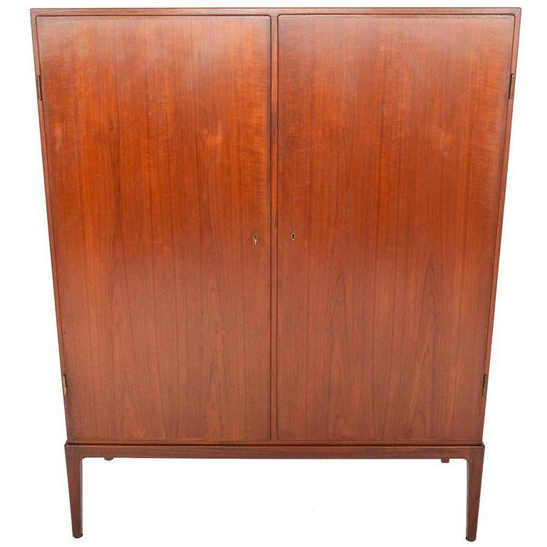 Tall Danish Modern Teak Bureau at 1stDibs