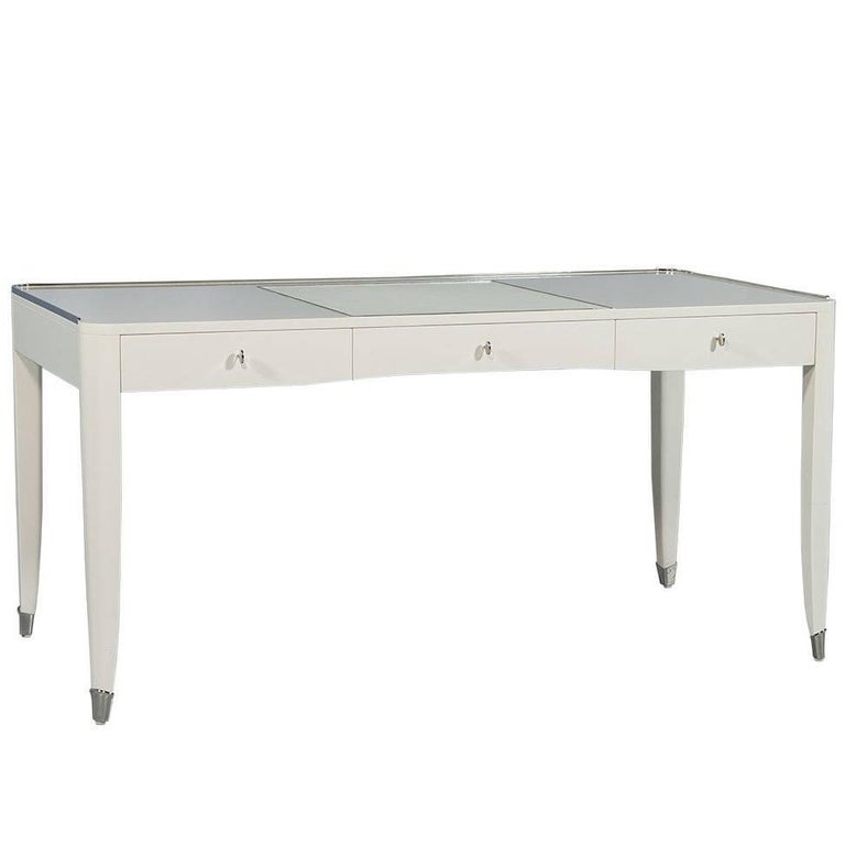 Art Deco Inspired Cream Writing Desk at 1stDibs
