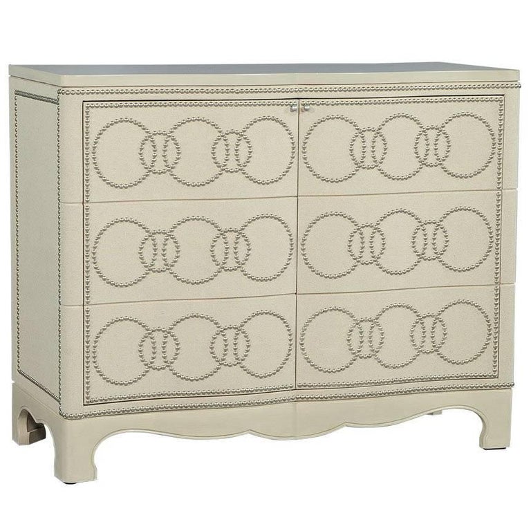 Modern Linen Wrapped Cabinet at 1stDibs