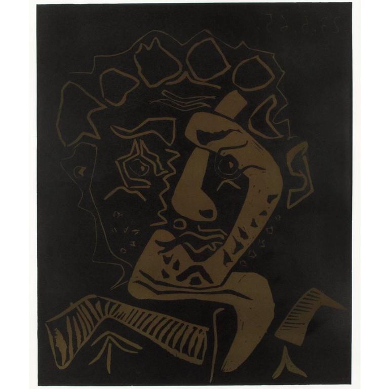 Pablo Picasso "The Dancer, Head of an Actor," 1965, Color Linocut For ...