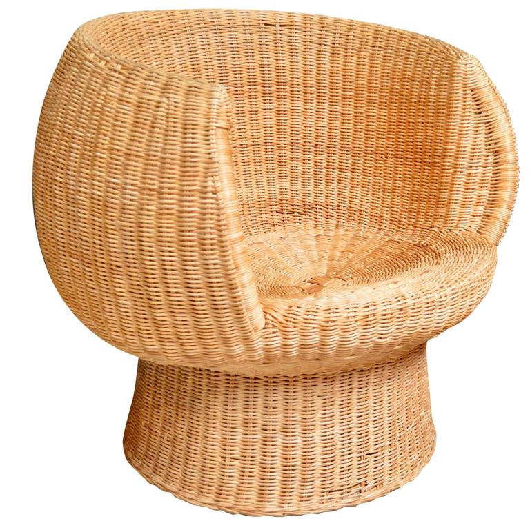 Sculptural Wicker Chair at 1stDibs