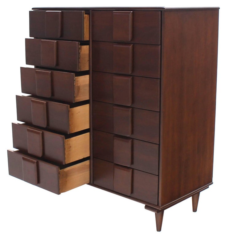Mid Century Modern 12 Drawers Solid Maple Chest of Drawers at 1stDibs