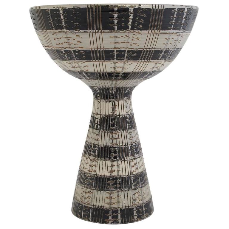 Aldo Londi Bitossi Ceramic Compote Seta Signed, Italy, 1960s at 1stDibs ...