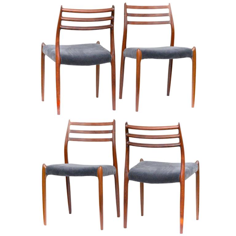 Moller Model 78 Chairs in Rosewood at 1stDibs