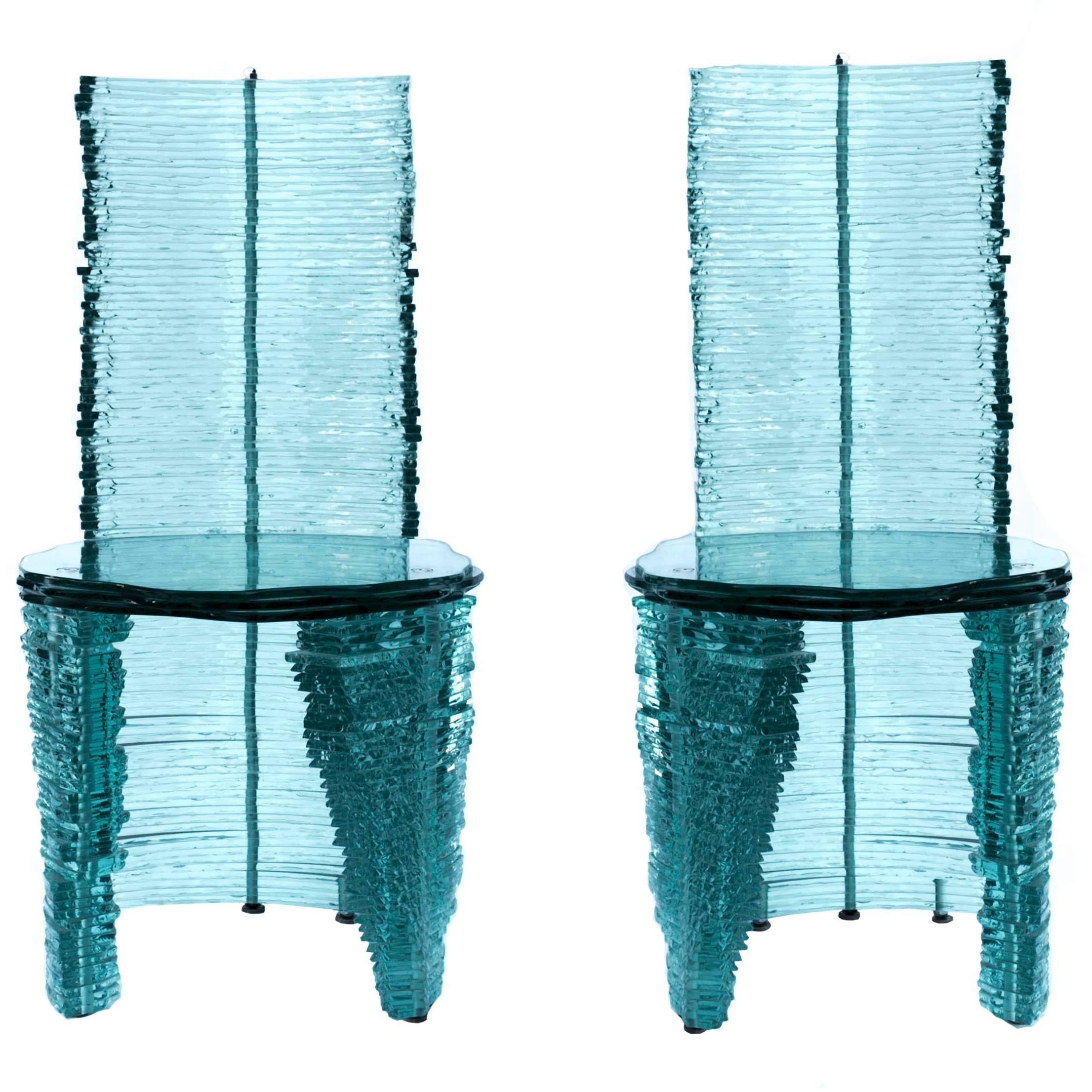 Pair of Vintage Glass Chairs For Sale at 1stDibs | glass chairs for sale