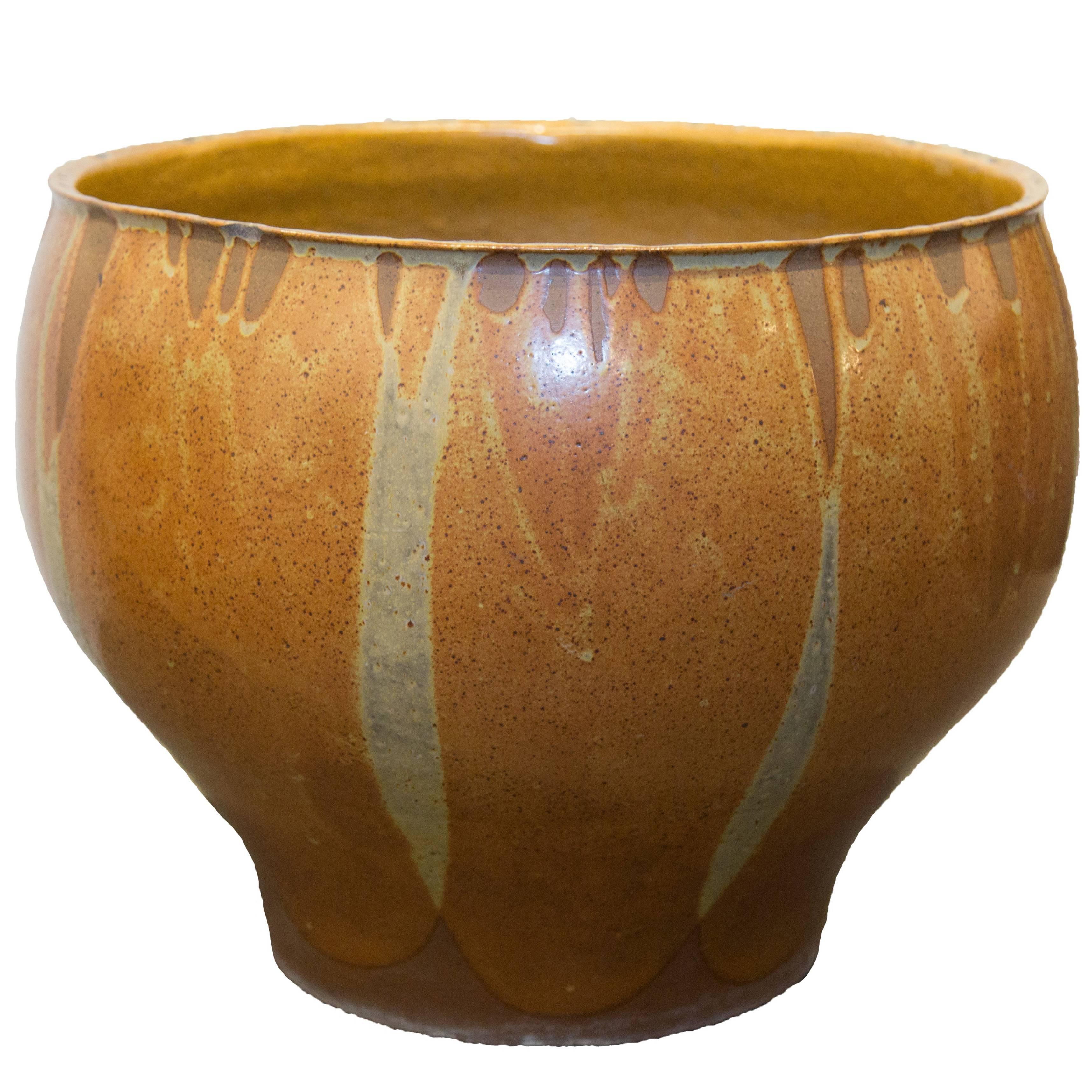 Flame Glaze Decorated Ceramic Planter by David Cressey for A.P at 1stDibs