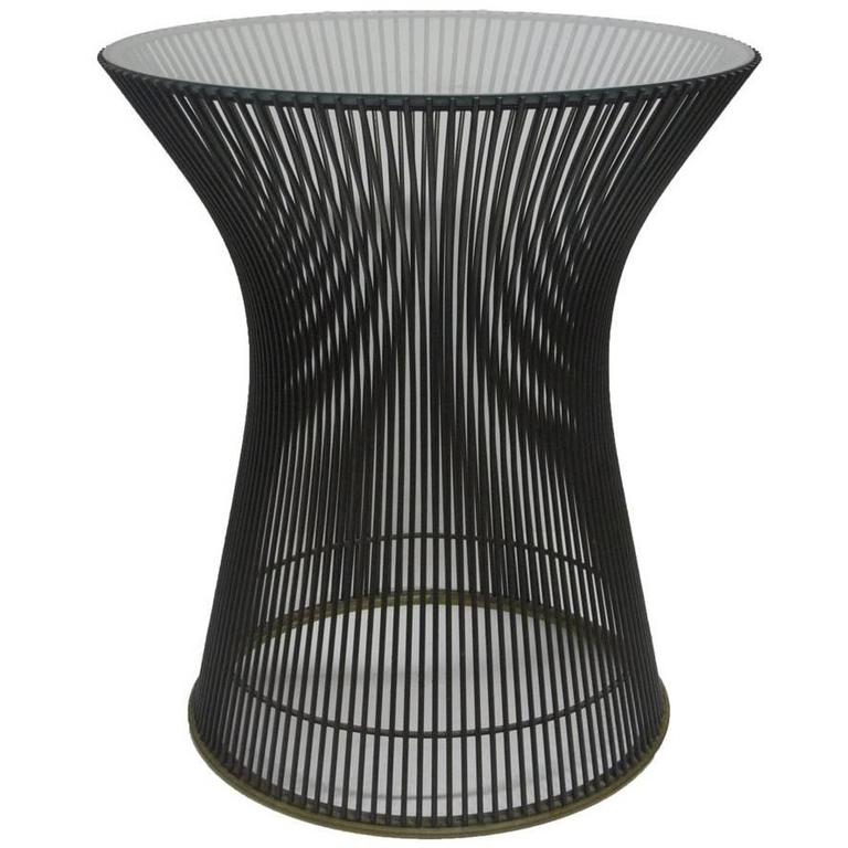 Warren Platner Knoll Bronze Side Table Glass, USA, 1970s at 1stDibs