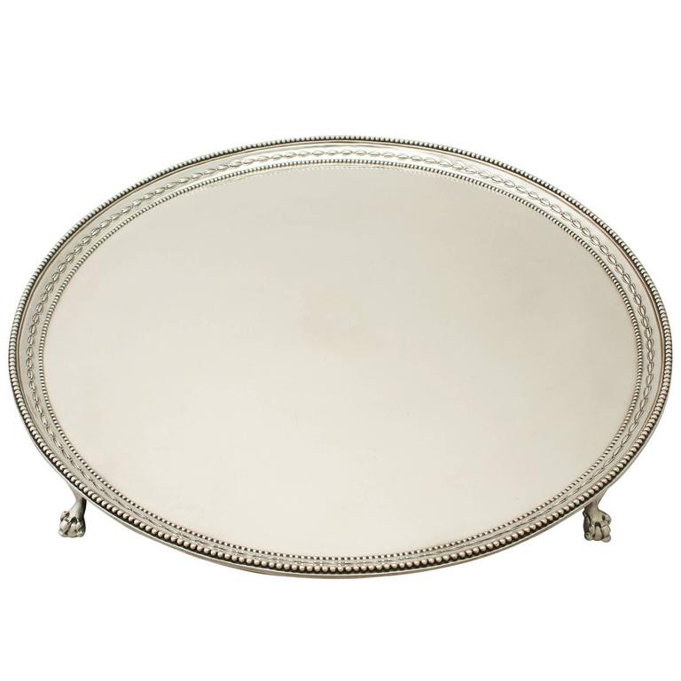 Antique Sterling Silver Salver at 1stDibs