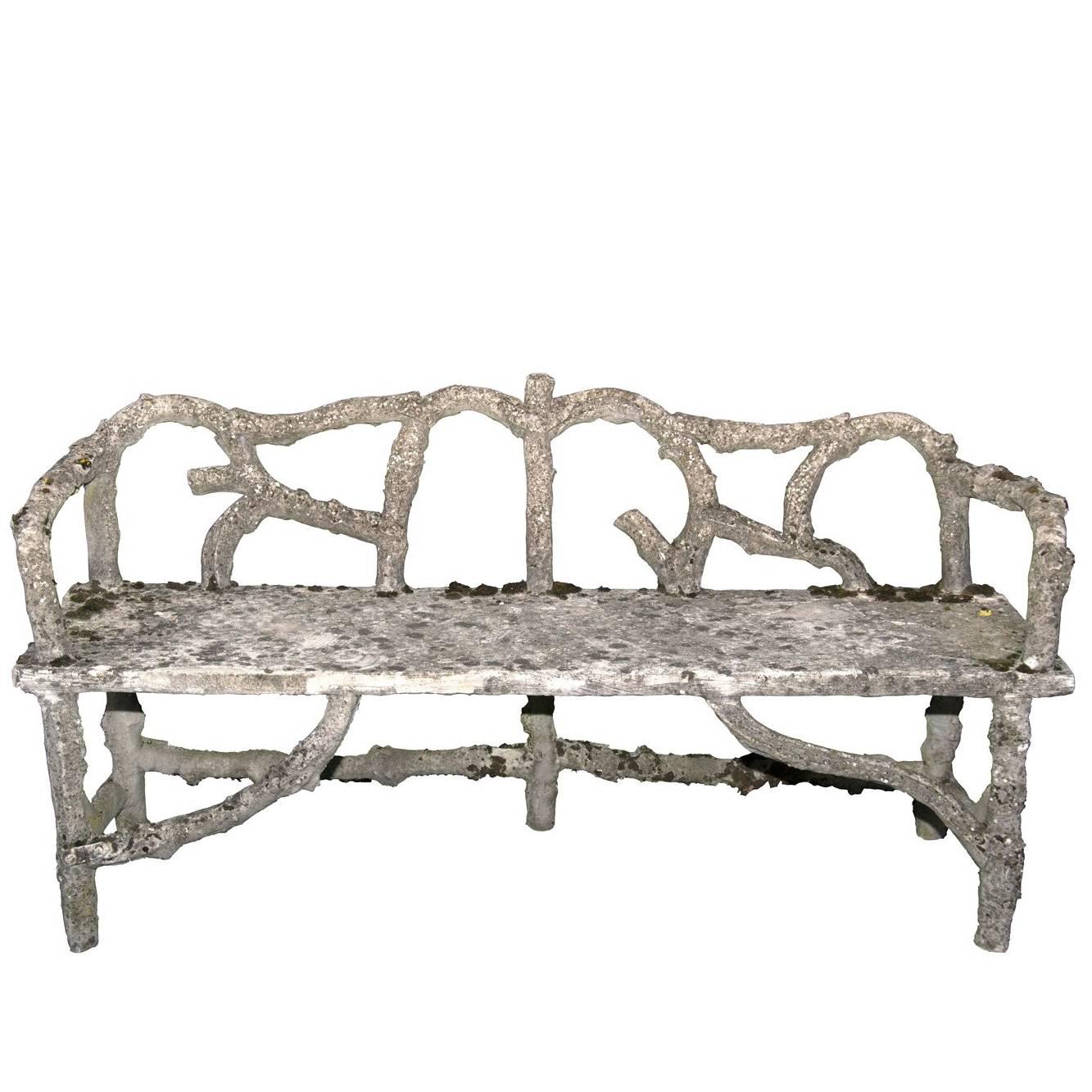 Faux Bois Bench at 1stDibs