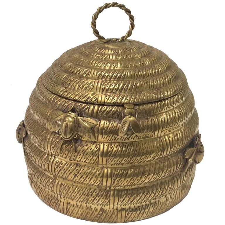 Brass Beehive Lidded Container at 1stDibs