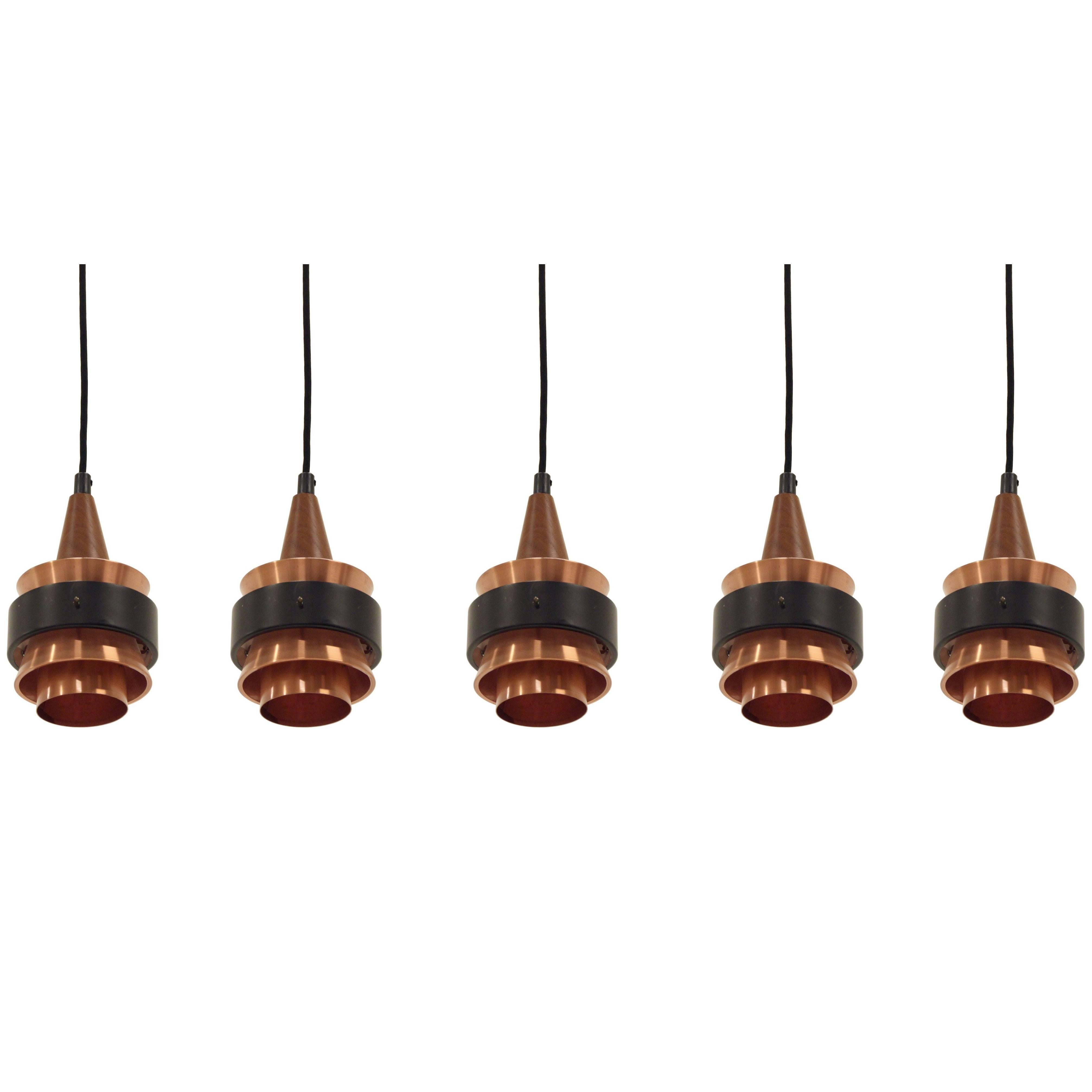 Set of Seven Scandinavian Ceiling Pendants, 1960s at 1stDibs