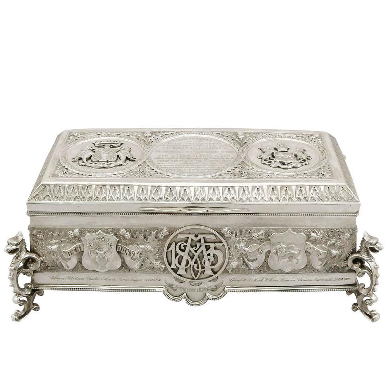 Antique Scottish Sterling Silver Freedom Casket, Victorian at 1stDibs