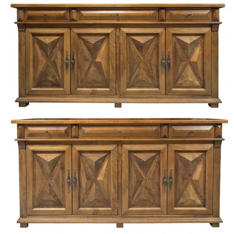 Pair of Fine Custom Cherry Wood Servers For Sale at 1stDibs