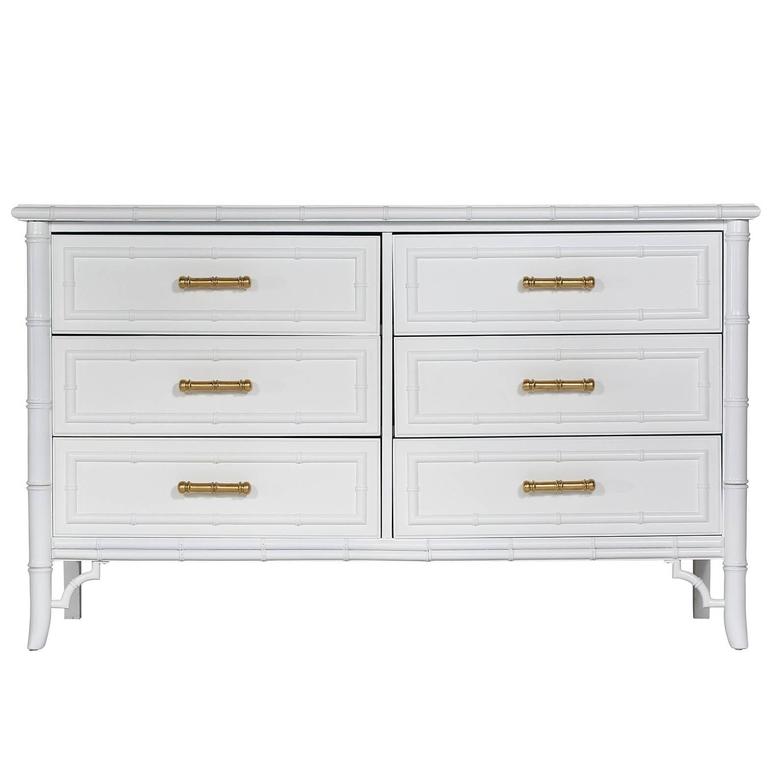 White Faux-Bamboo Dresser For Sale at 1stDibs