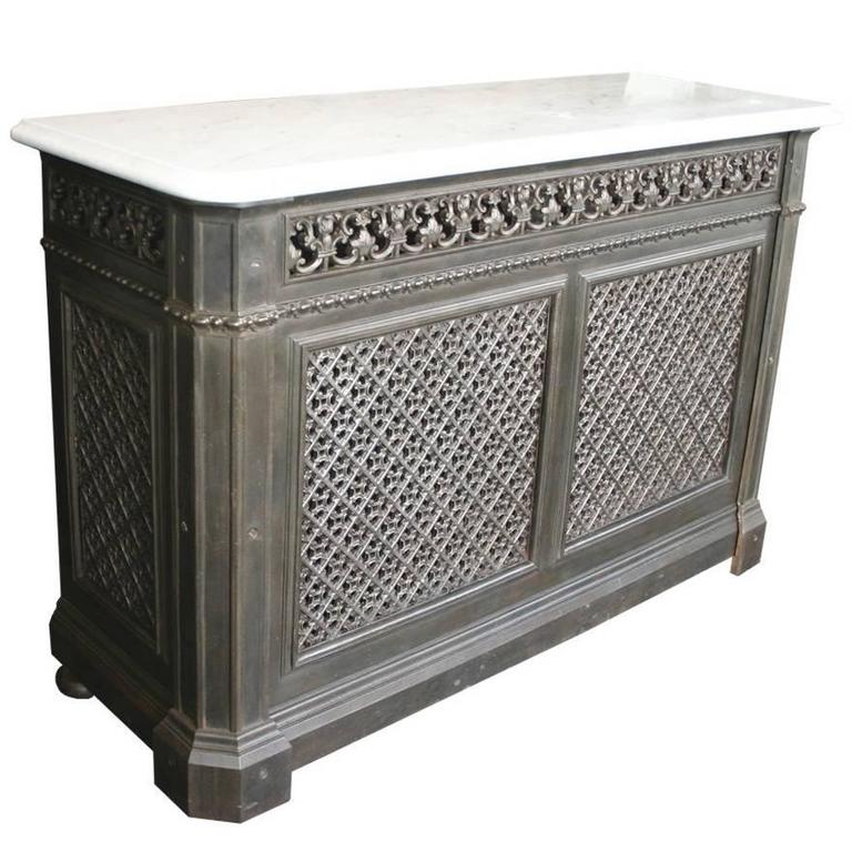 Original Late 19th Century Cast Iron Radiator Cover with Marble Top at ...