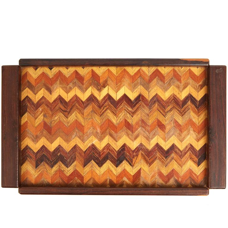 Don Shoemaker Cocobolo, Rosewood Inlaid Trays for Señal, circa 1970 at ...
