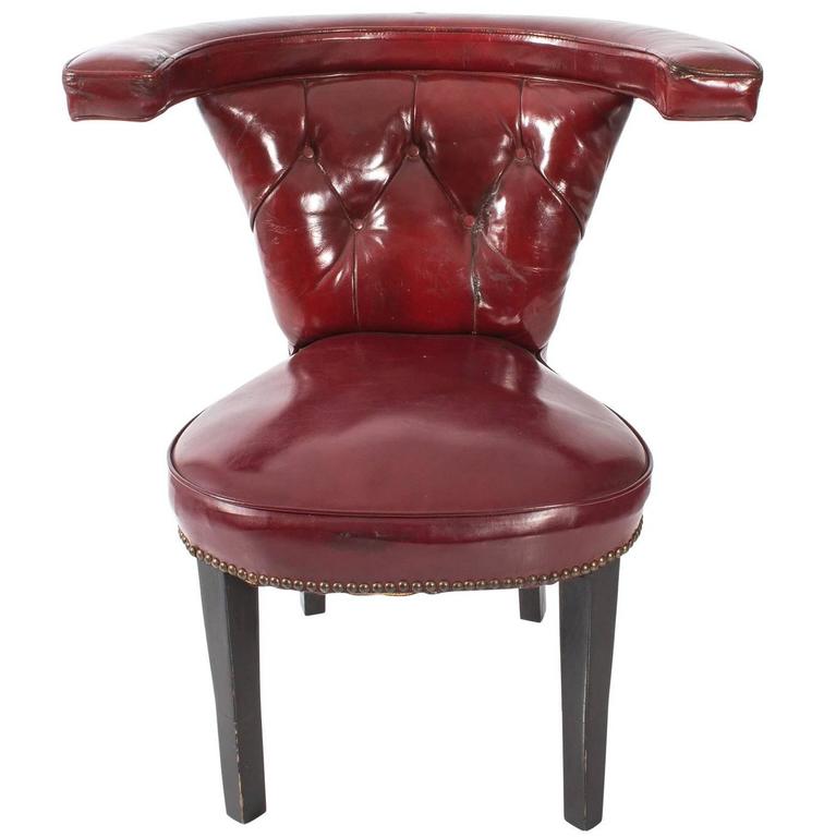 Red Leather Cock Fighting Chair For Sale at 1stDibs