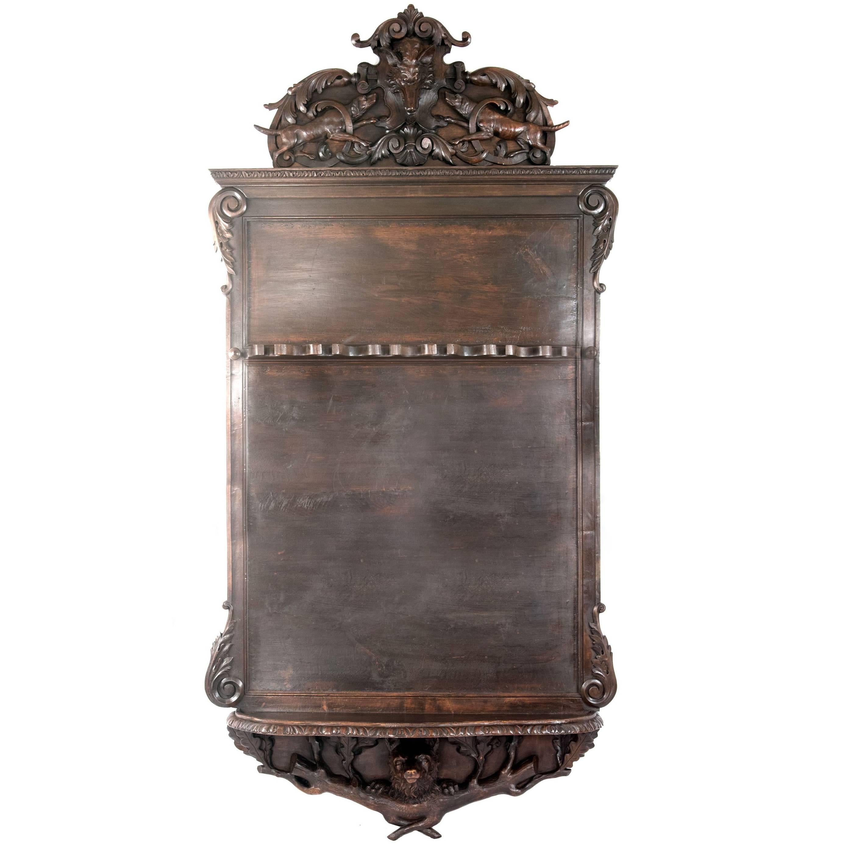 Carved Oak Gun Rack at 1stDibs