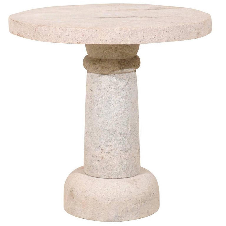 Round Granite Contemporary Indoor/Outdoor Pedestal Table, Handmade at ...