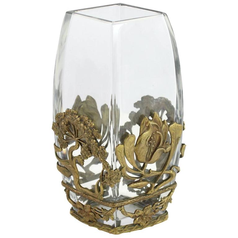 French Glass and Bronze Vase Attributed to Marcel Bing Maison De L'Art ...