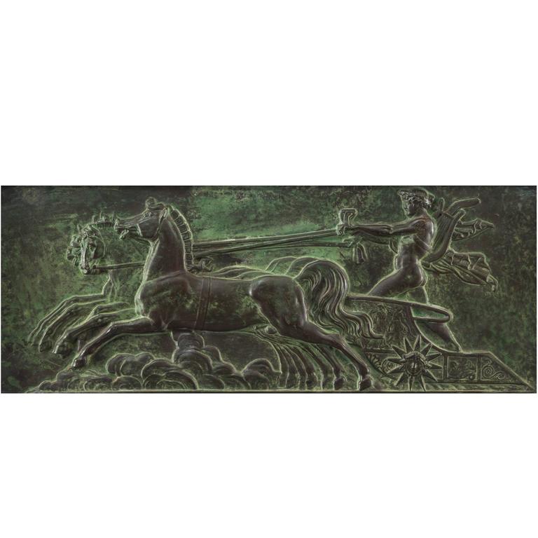 Neoclassical Patinated Copper Relief of Apollo at 1stDibs