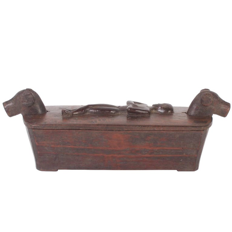 Intriguing Antique Carved Wood Lidded Priest's Box For Sale at 1stDibs ...
