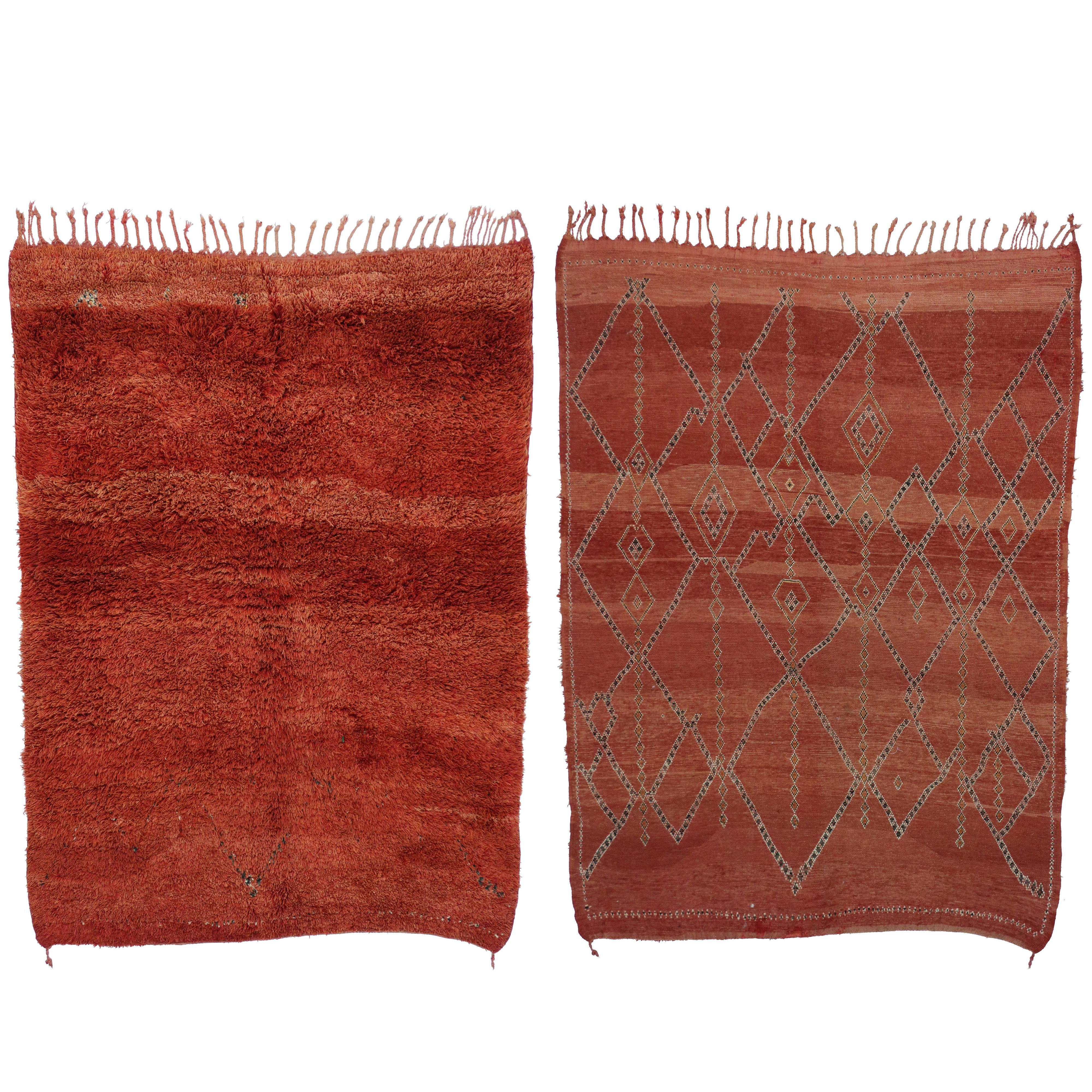 Mid-Century Modern Vintage Moroccan Rug with Minimalist Design For Sale ...