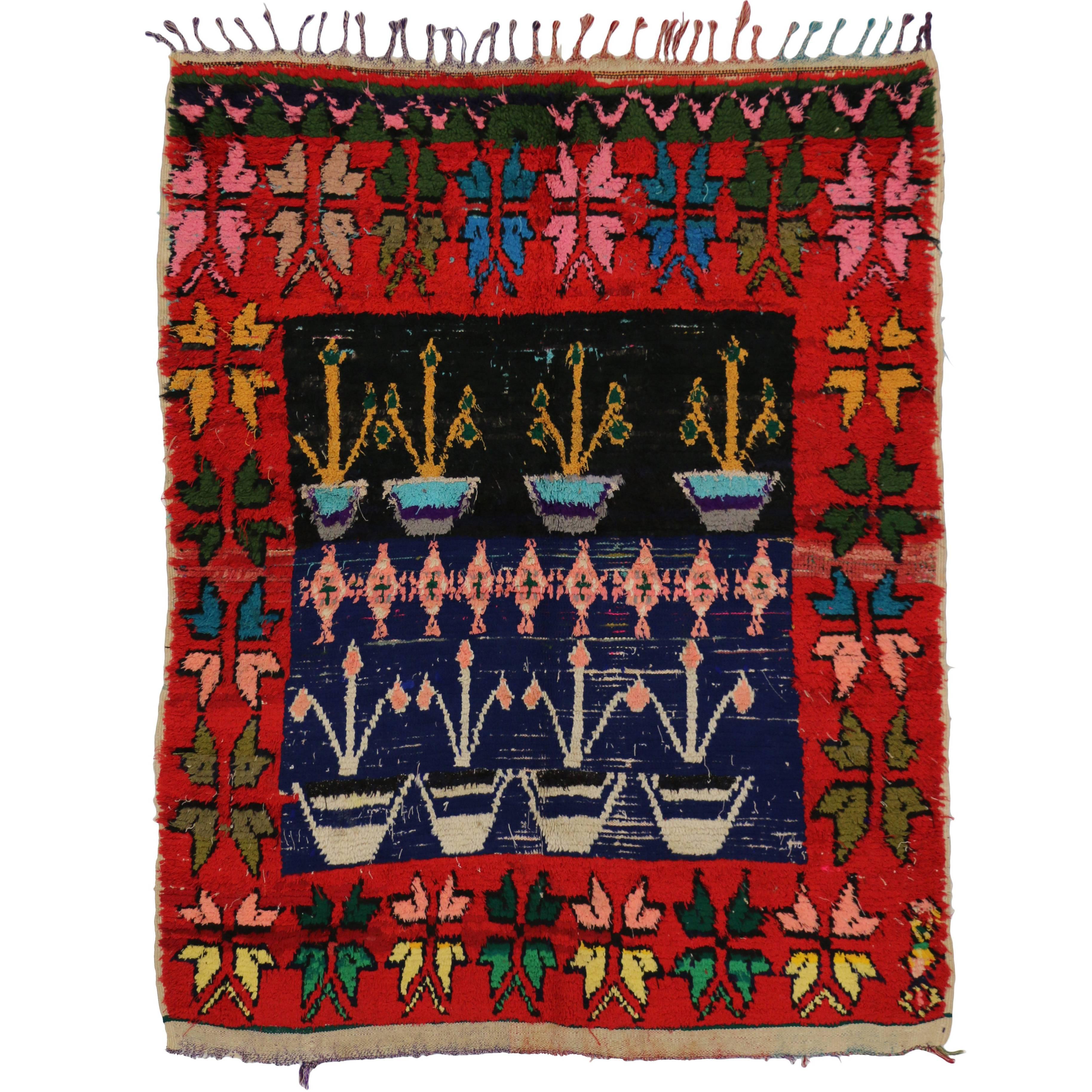 Vintage Moroccan Rug with Tree of Life Design, Moroccan Accent Rug For ...