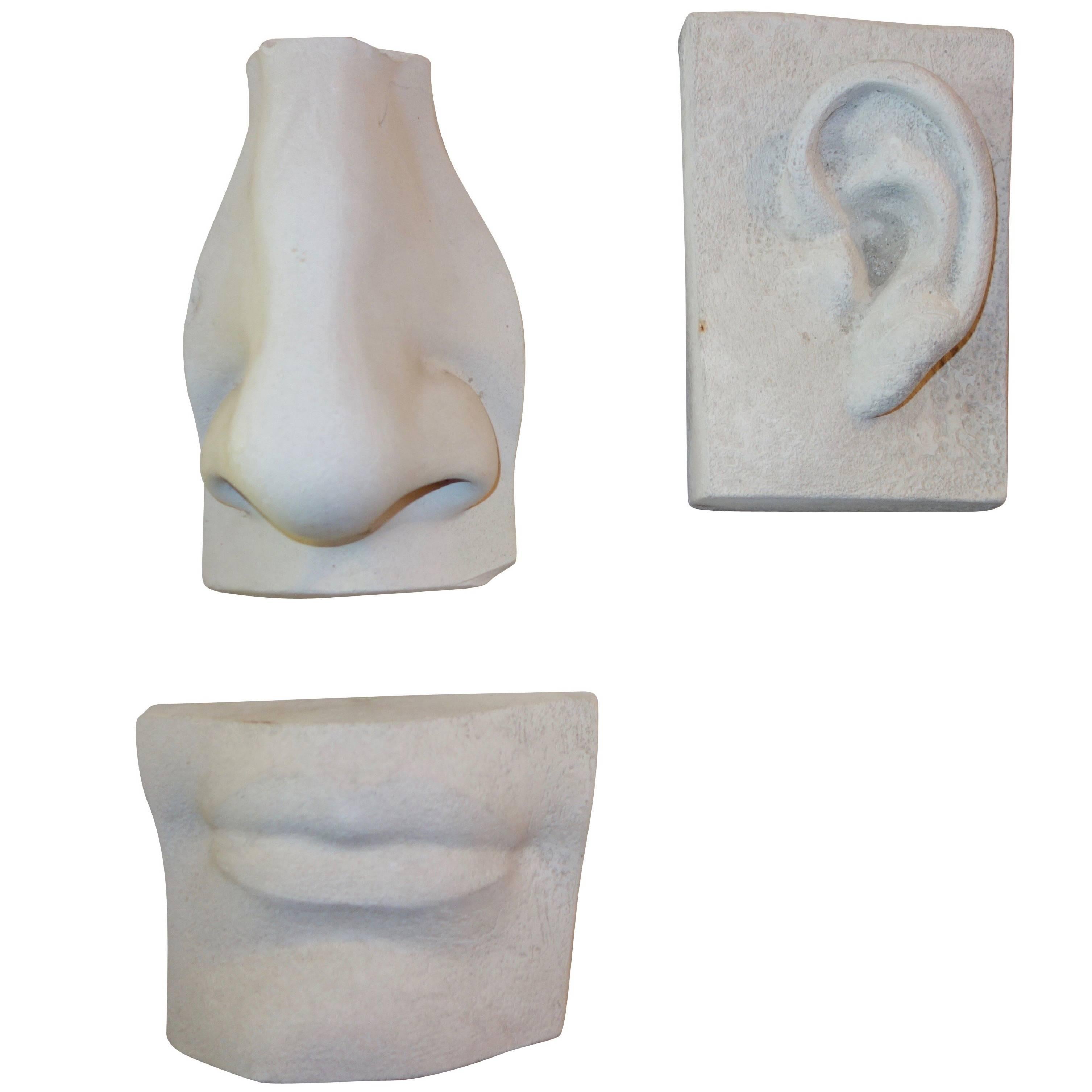 Wall Mount Three Piece Plaster Face at 1stDibs
