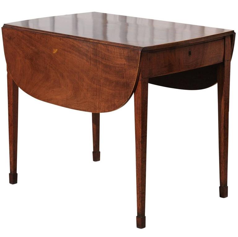 English Pembroke Table with Drawer, Straight Tapered Leg, Spade Foot ...