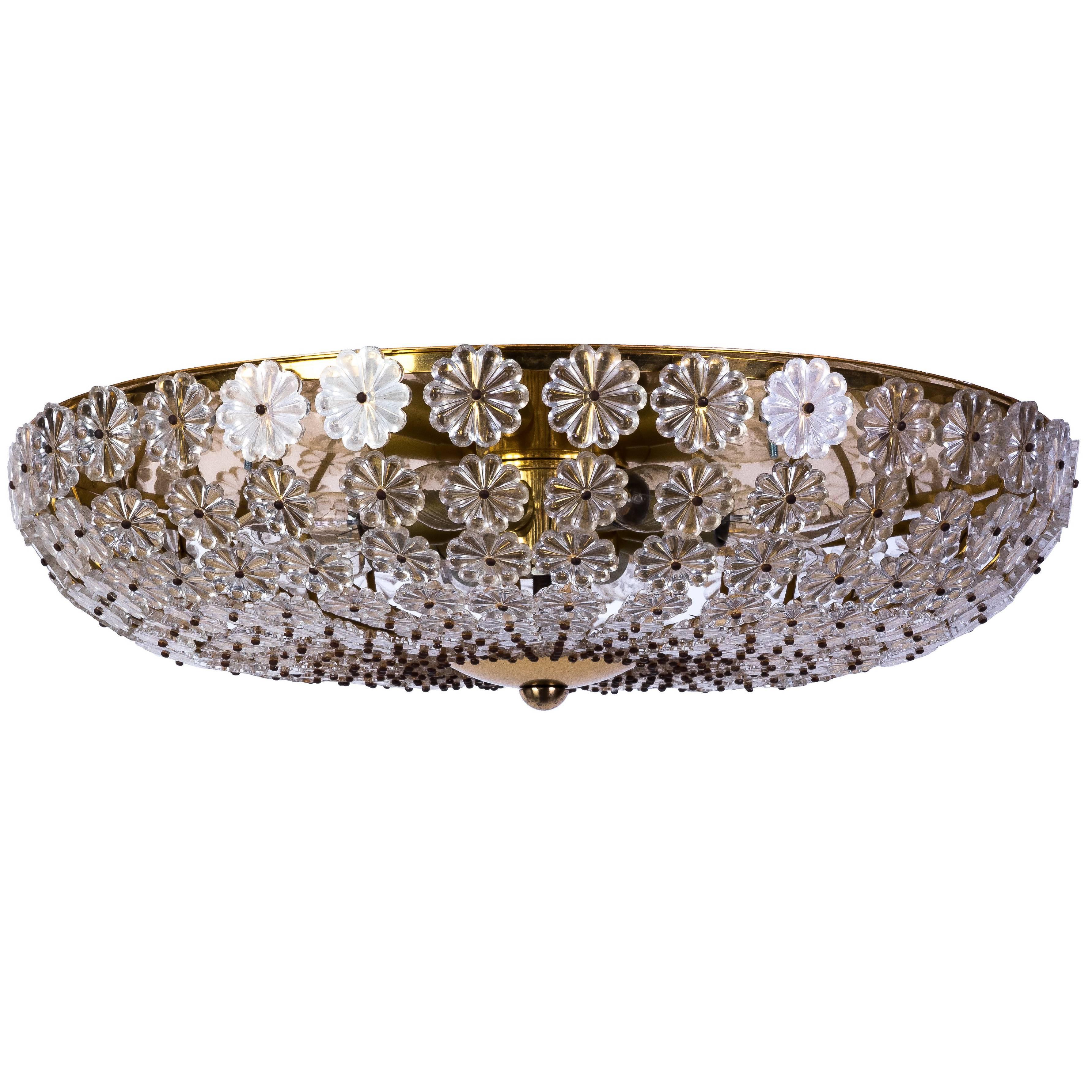 Chic Colossal H. Richter Glass Flowers Wall / Ceiling Plafoniere or ...