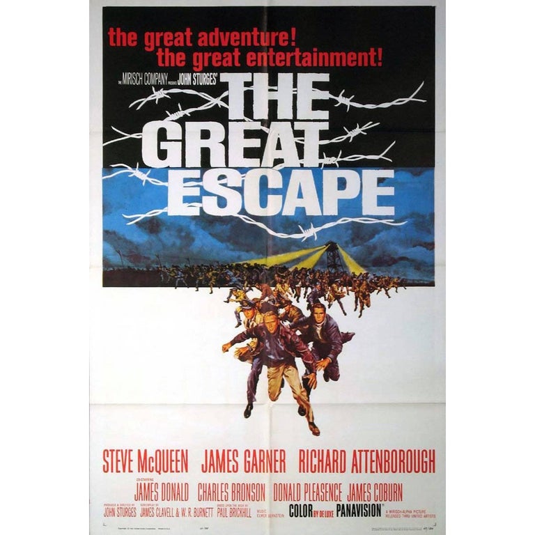 "The Great Escape" Film Poster, 1963 For Sale at 1stDibs