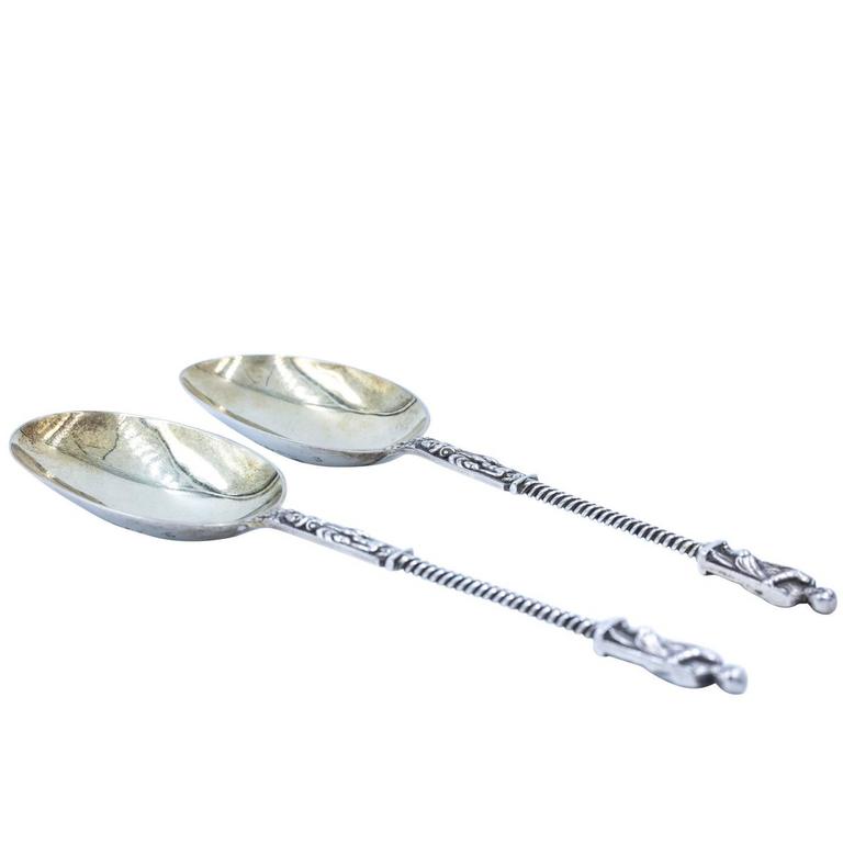 Pair of Sterling Figurative Spoons at 1stDibs