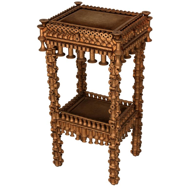 Spool Side Table at 1stDibs