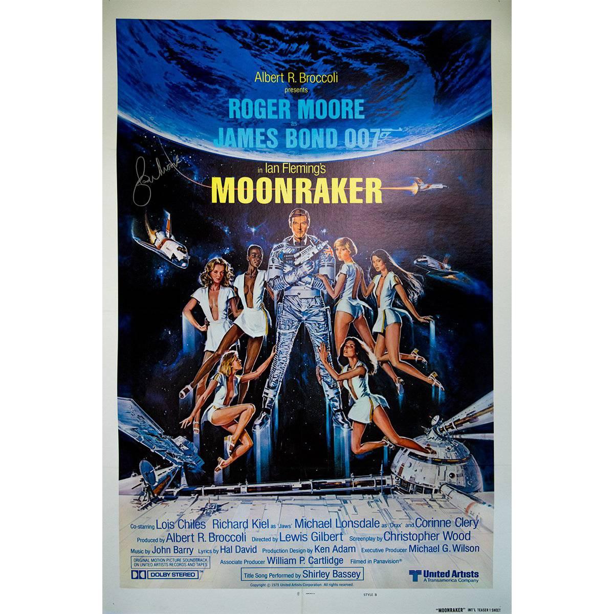 Hand Signed by Roger Moore, "Moonraker" Film Poster, 1979 For Sale at ...