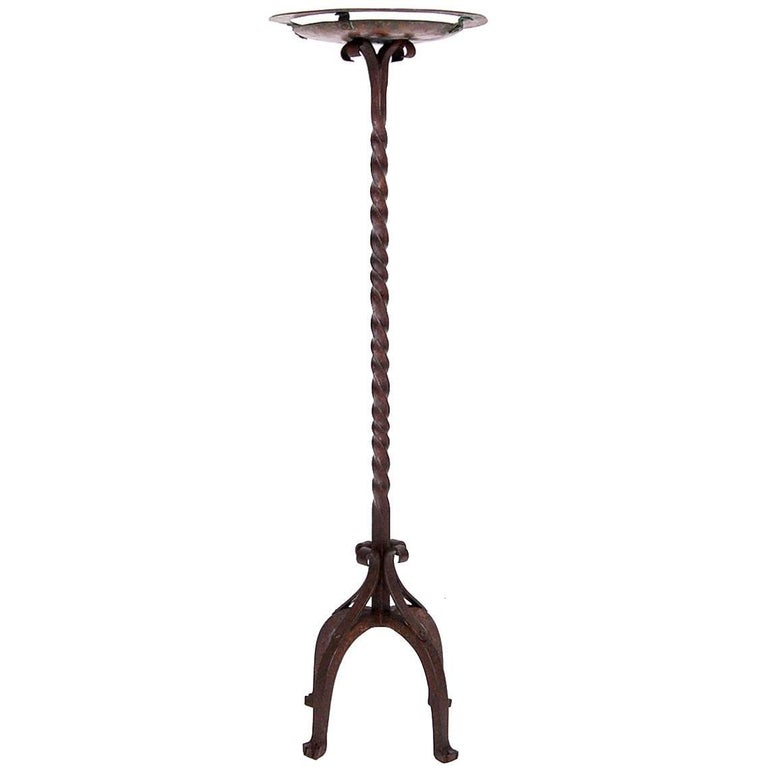 German Steel and Bronze Arts and Crafts Smoking Stand For Sale at 1stDibs