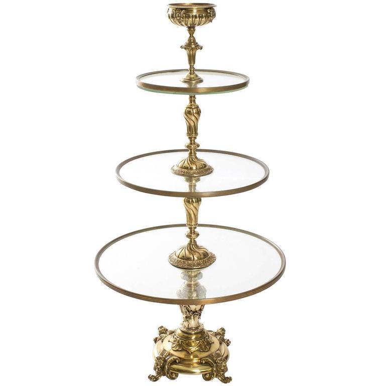 Brass Three-Tier Display Stand at 1stDibs