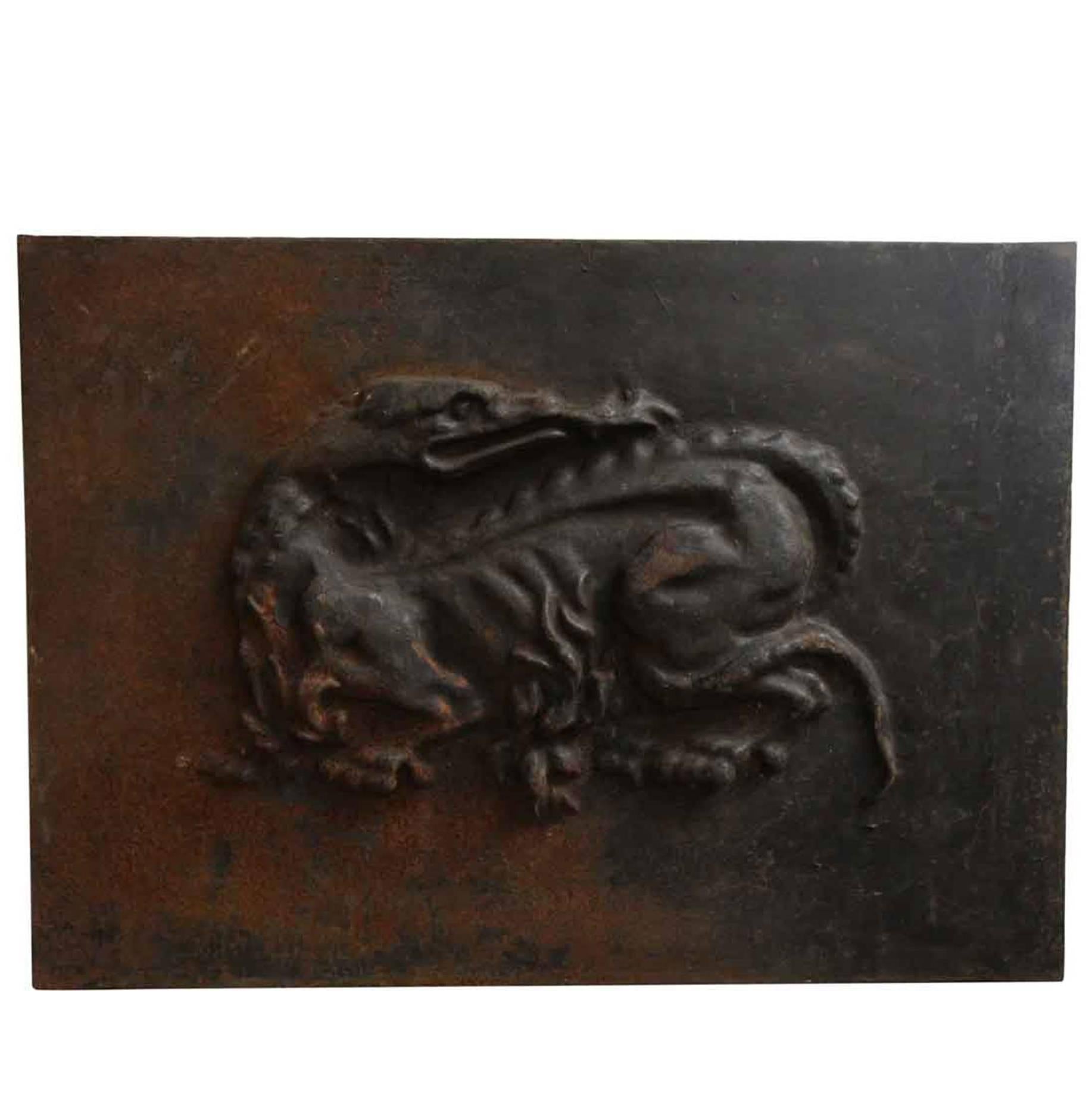 1880s French Cast Iron Dragon Fire Back Panel For Sale at 1stDibs ...