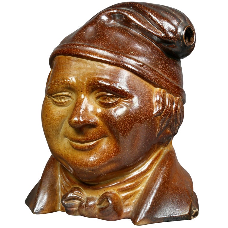 George III Rockingham Stoneware Bust of a Brewer or Decanter at 1stDibs ...