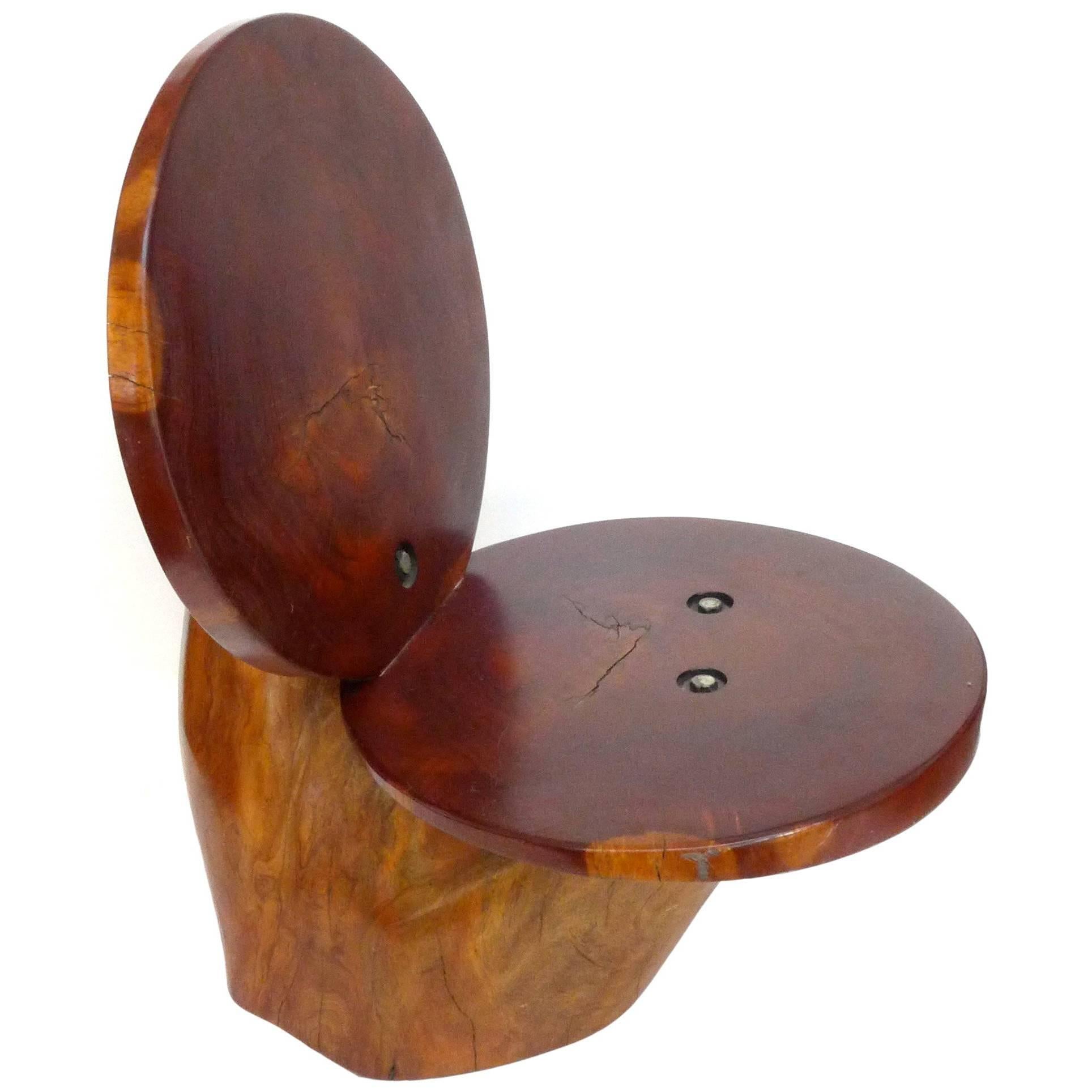 Live Edge, Organic, Redwood Freeform Wood Side Chair For Sale at 1stDibs