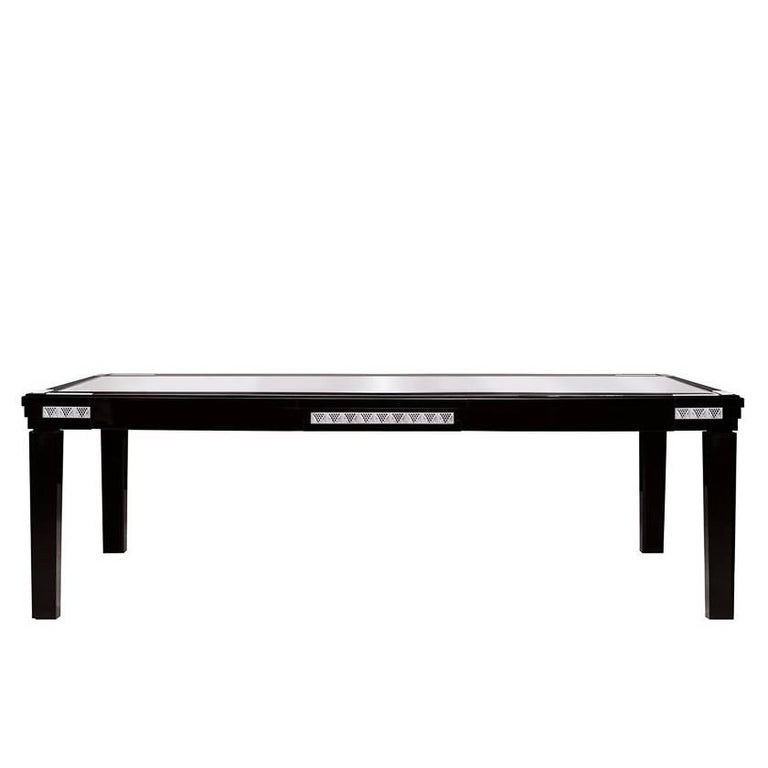 Lalique Black Lacquer Dining Room Table with Raisins Crystal Panel ...