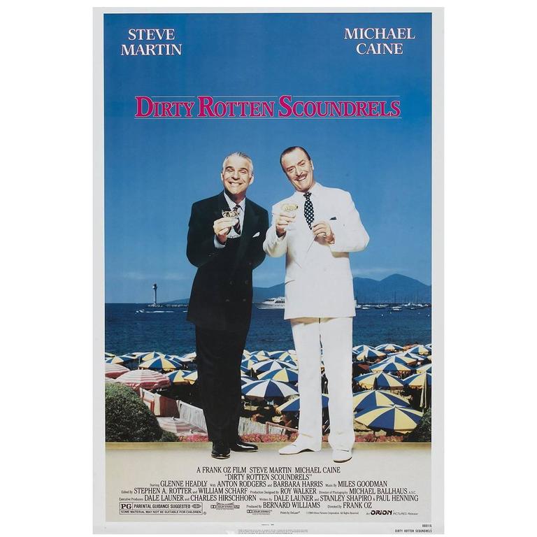 "Dirty Rotten Scoundrels" Film Poster, 1988 For Sale at 1stDibs