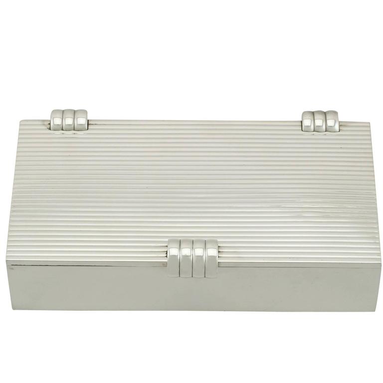 1960s Art Deco Style French Silver Cigar / Cigarette Box by Cartier at ...