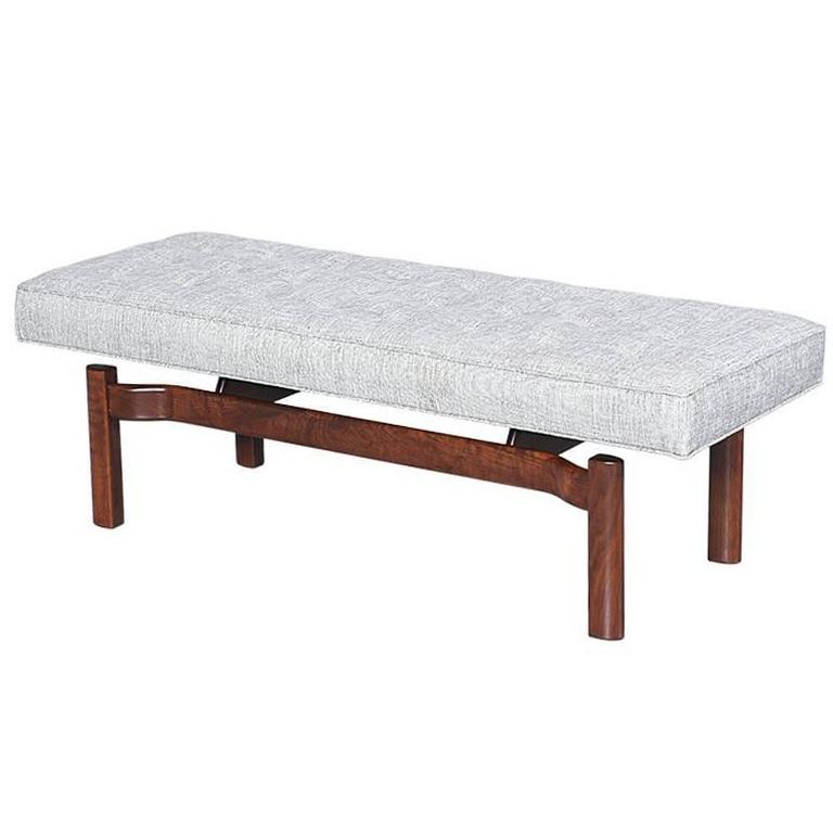 Mid-Century Modern Floating Tufted Bench at 1stDibs