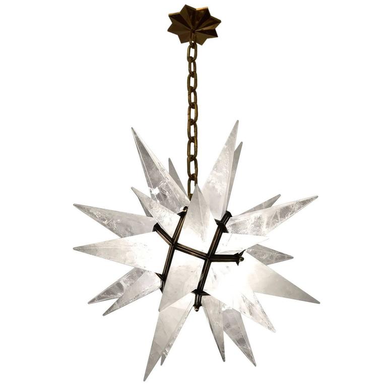 Contemporary Rock Crystal Quartz Chandelier at 1stdibs
