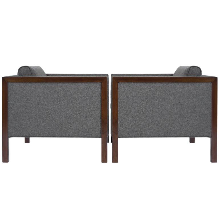 Mid-Century Modern Cube Club Chairs For Sale at 1stDibs
