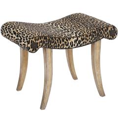 Pair of Hollywood Regency Leopard Print Velvet Benches at 1stdibs