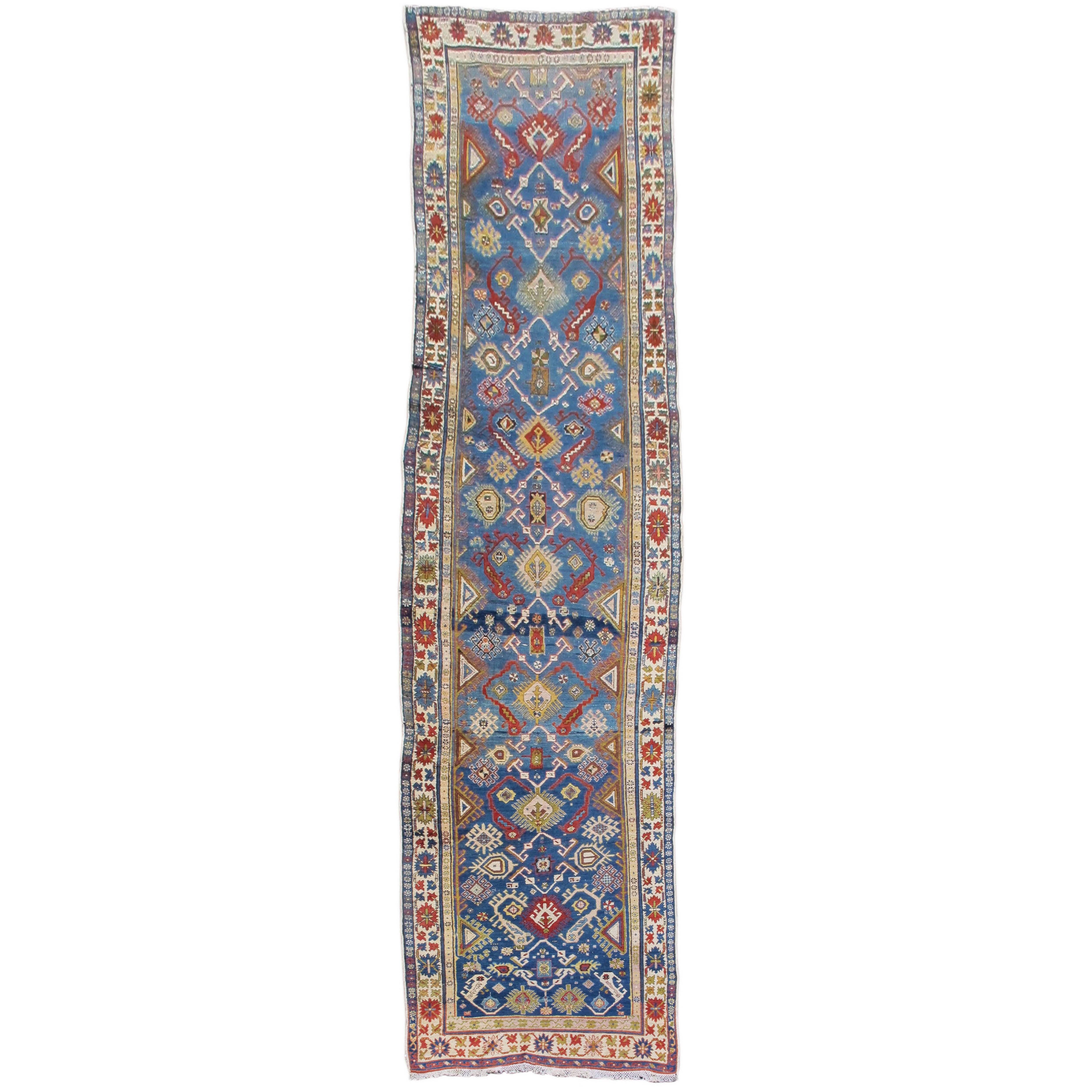 Late 19th Century Blue Caucasian Derbend Carpet For Sale at 1stDibs